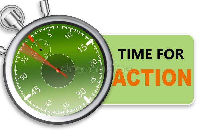 Stopwatch with Text Time for Action Stock Illustration - Illustration ...