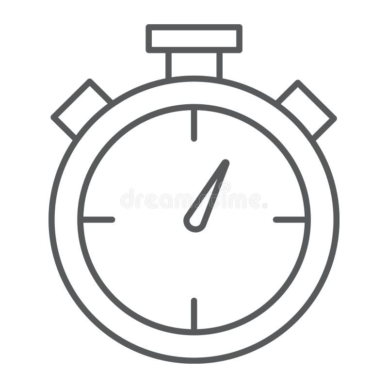 Stopwatch Thin Line Icon. Timer Time Vector Illustration Isolated on ...