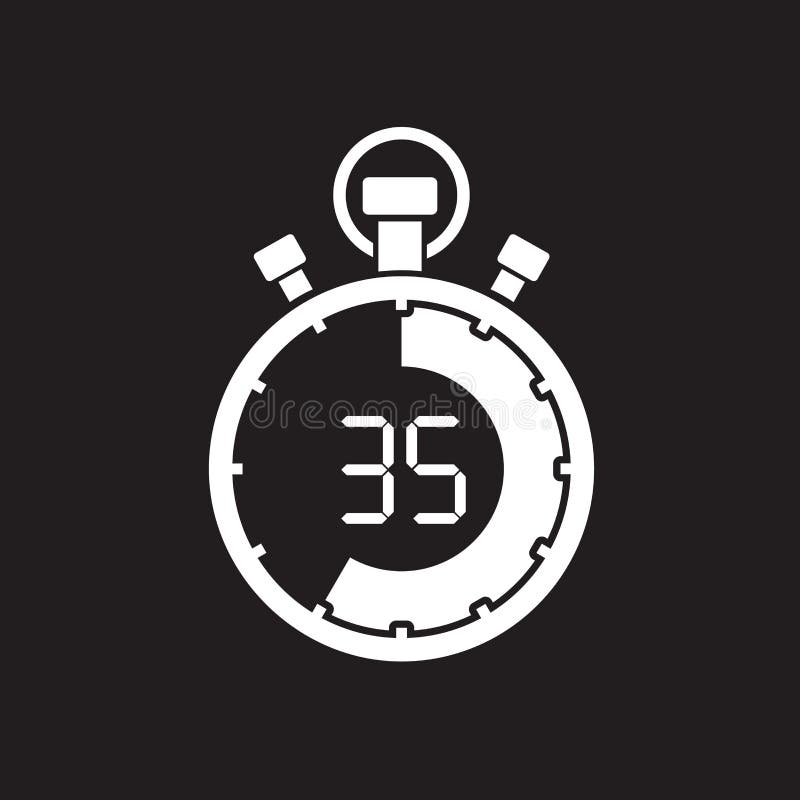 Stopwatch Thirty Five Minute Stock Vector - Illustration of alarm, icon ...
