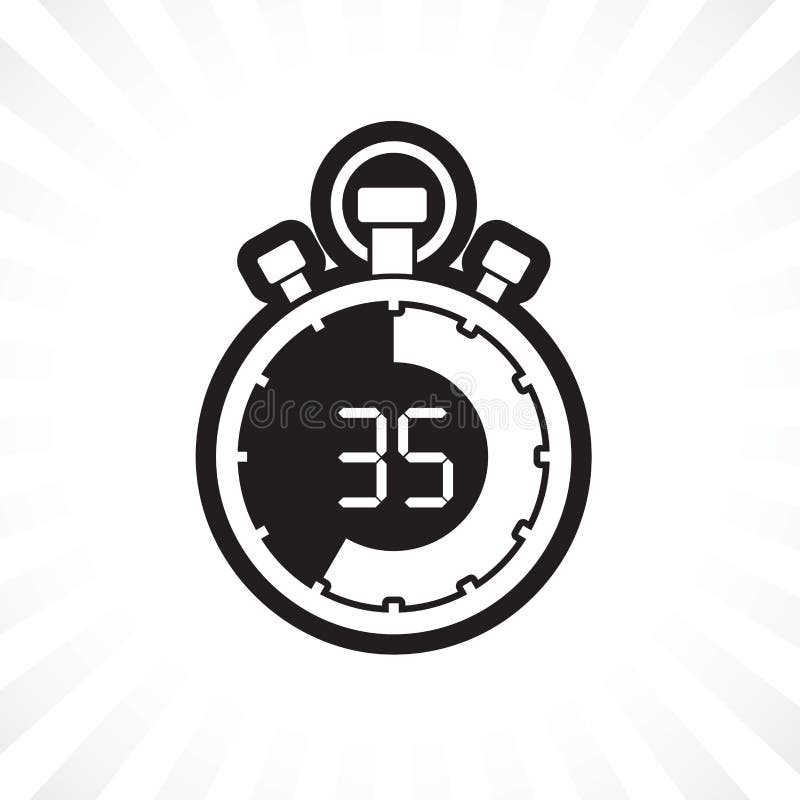 Stopwatch Thirty Five Minute Stock Vector - Illustration of click ...