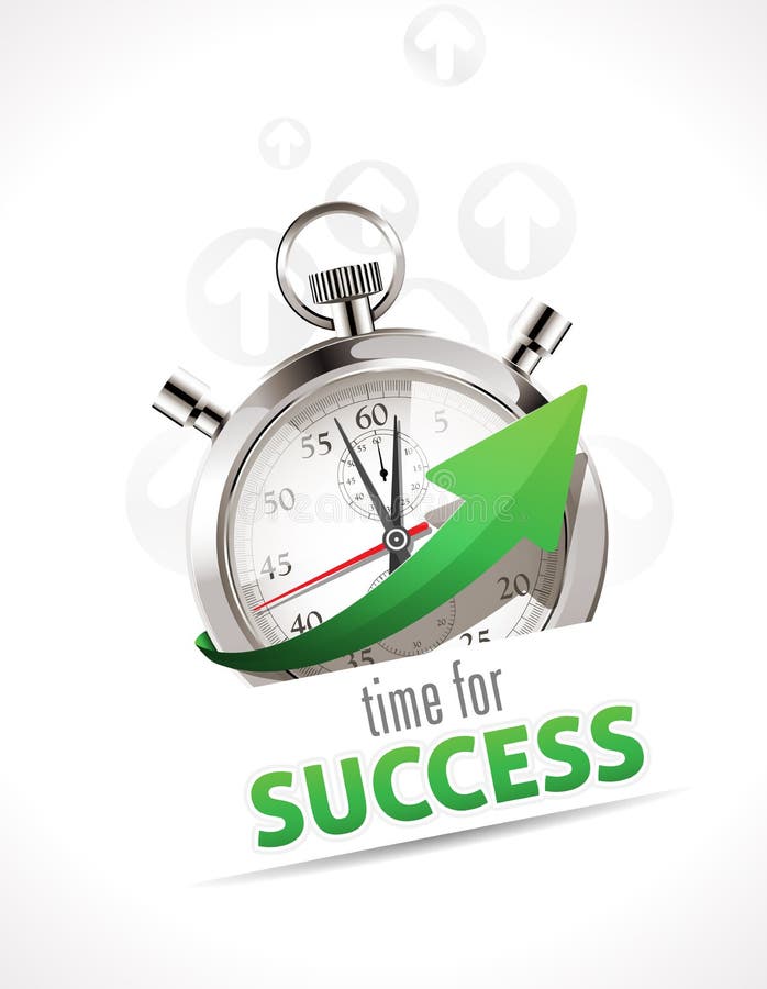 Time To Succeed Words on Clock Successful Goal Stock Illustration ...