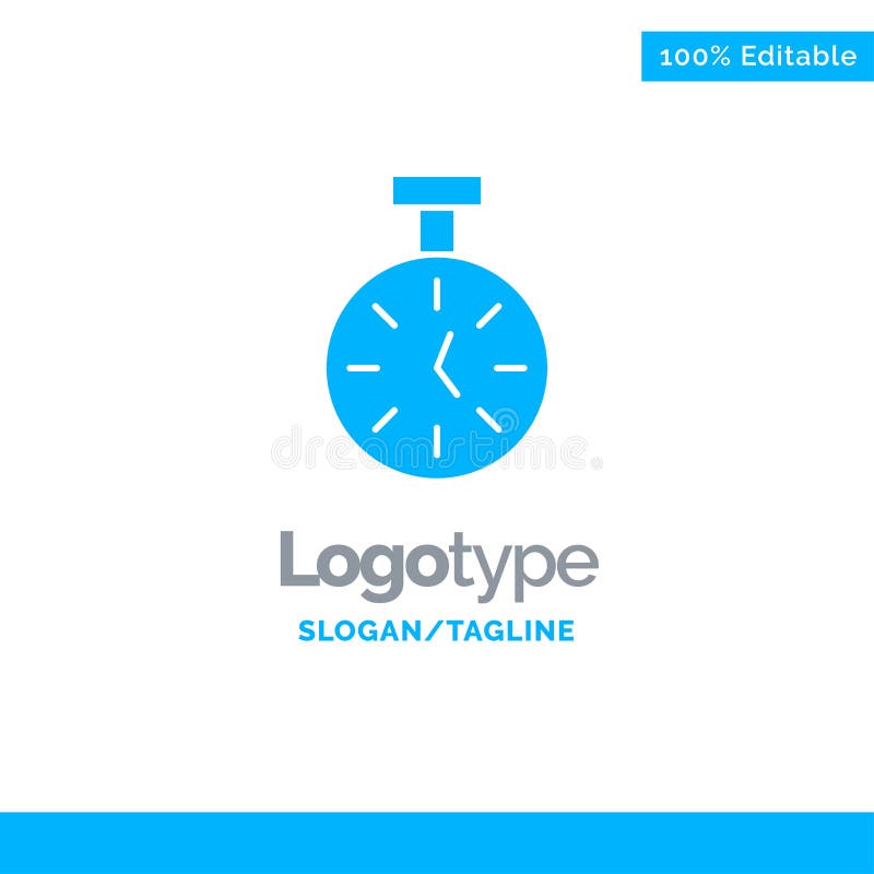 Stopwatch, Time, Timer, Count Blue Solid Logo Template. Place for ...