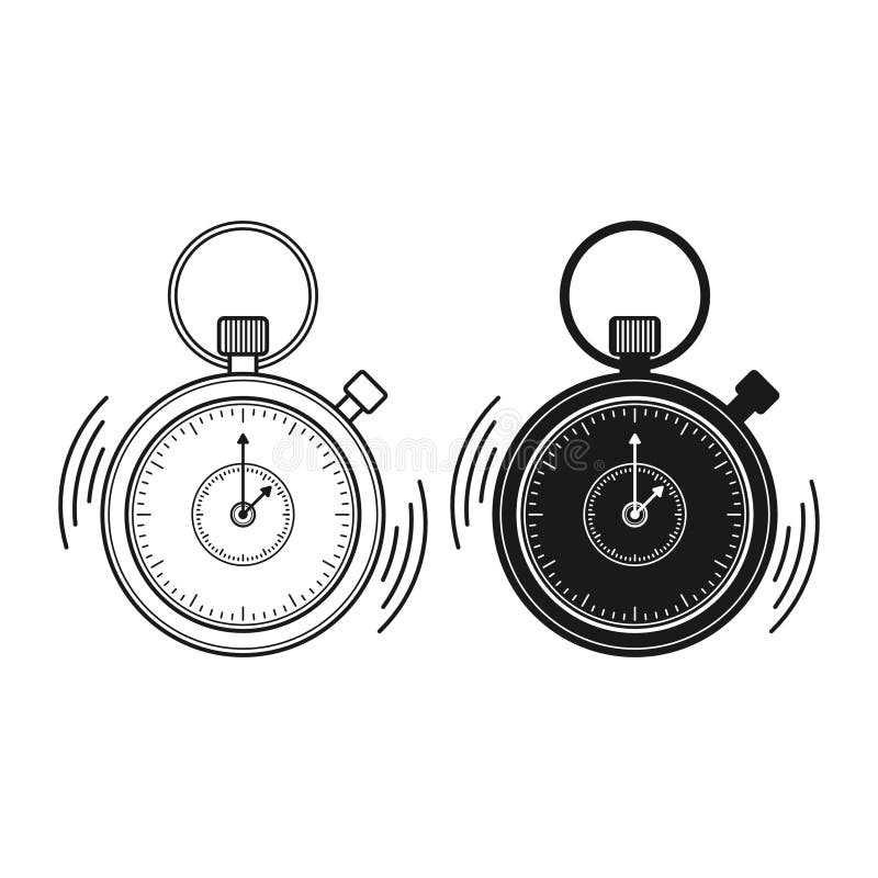 Stopwatch Timer Flat Black and Outline Style Stock Illustration ...