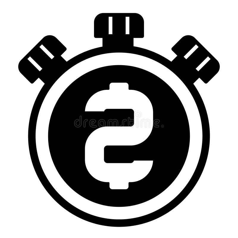 Stopwatch Timer with Huge Dollar Letter Solid Icon, Financial Advice ...