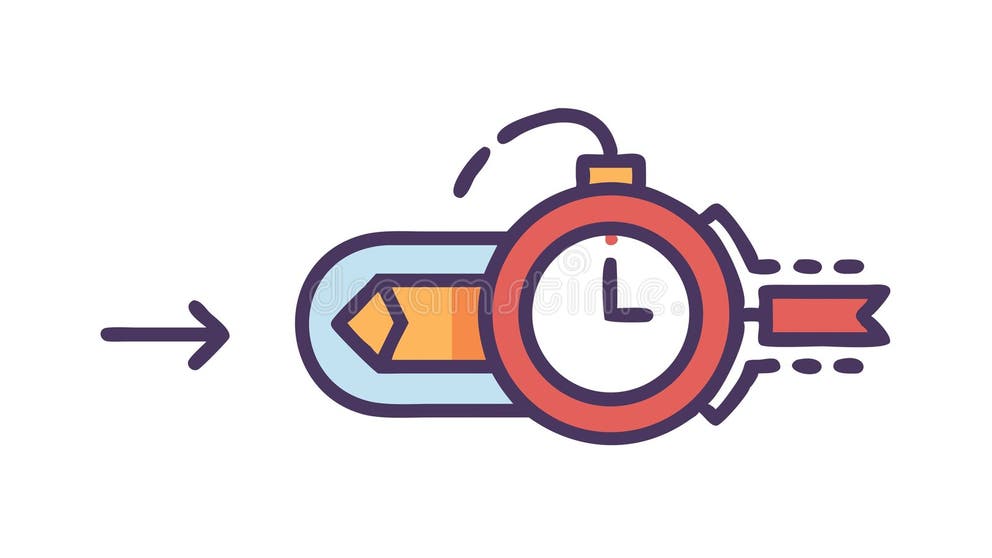 Stopwatch Timer Icon with an Arrow Indicating Process or Deadline ...