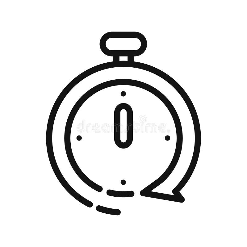 Stopwatch Timer Icon Black and White Illustration Stock Vector ...
