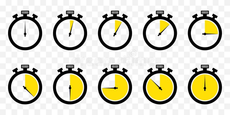 Stopwatch Timer Icon Collection Set Of Stopwatch Countdown Icons Stock