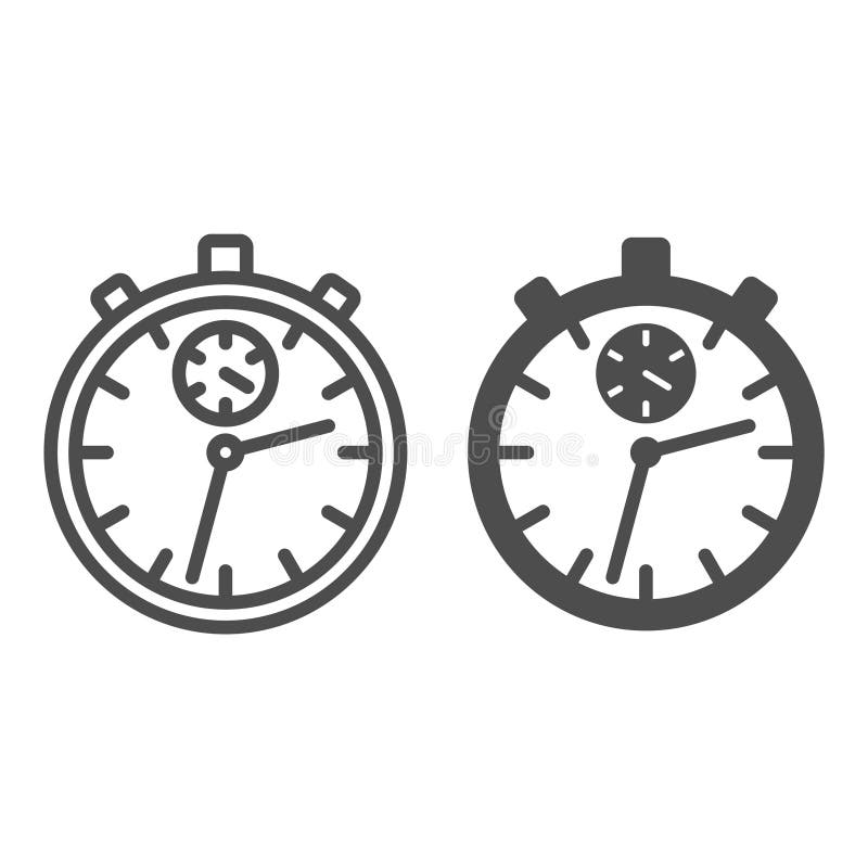 Stopwatch Timer Line and Solid Icon, Sport Game Concept. Vector Graphics Stock Vector ...