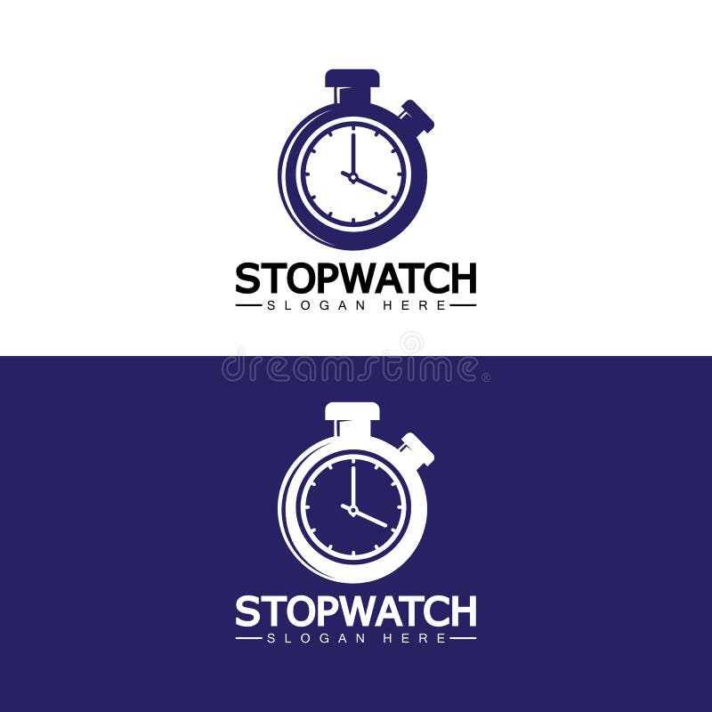 Stopwatch Timer Logo Design Vector Icon Symbol Illustration Template