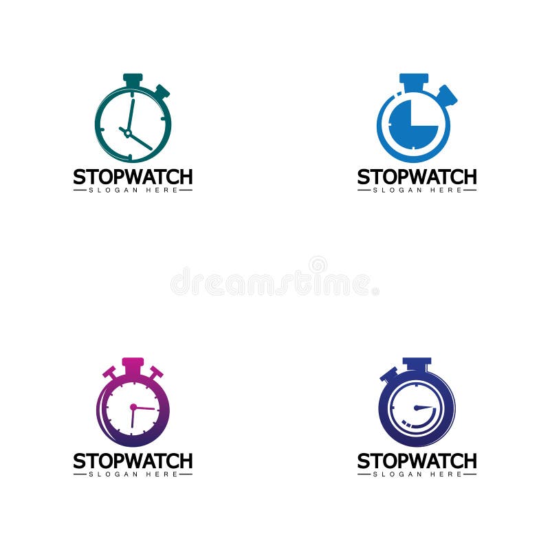 Stopwatch Timer Logo Design Vector Icon Symbol Illustration Template ...