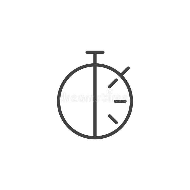 Stopwatch Timer Outline Icon Stock Vector - Illustration of speed ...
