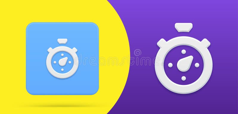 Stopwatch Timer Simple 3d Icon Button Set Vector Illustration. Minute ...