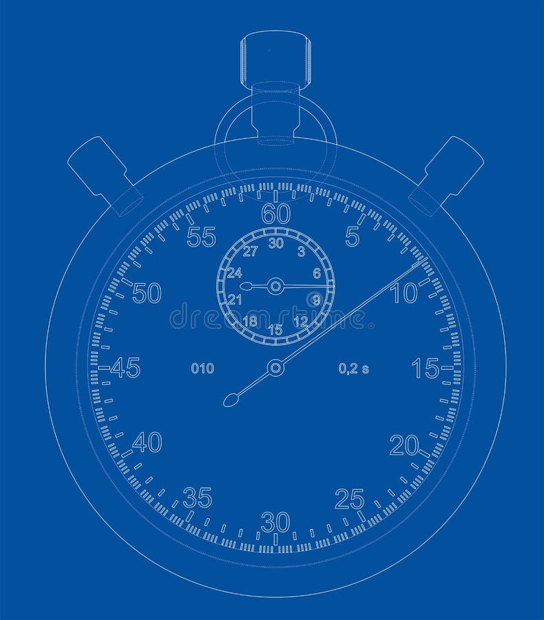 Stopwatch or timer sketch stock illustration. Illustration of ...