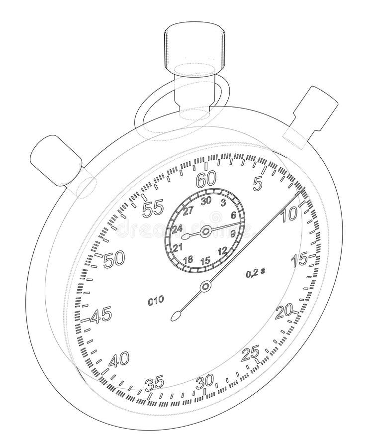 Stopwatch Or Timer Sketch Stock Illustration Illustration Of Alarm 113298719