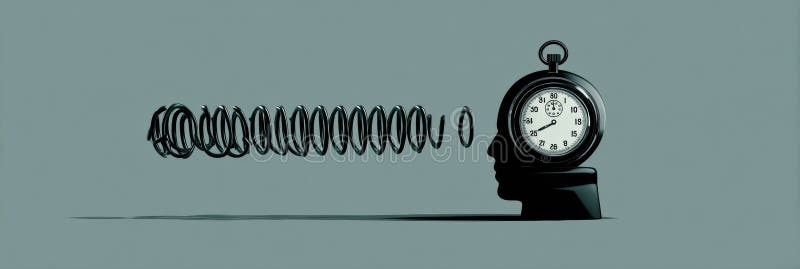 Stopwatch Transforms into Coiled Spring Representing Time and Thought ...