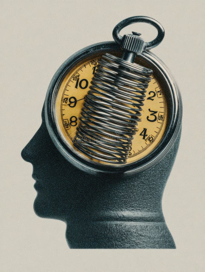 Stopwatch Transforms into Coiled Spring Symbolizing the Passage of Time ...