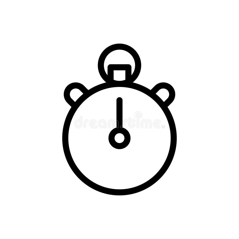 Stopwatch Vector Thin Line Icon Stock Vector - Illustration of sign ...