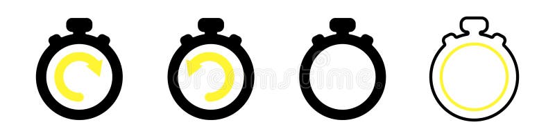 Stopwatches Vector Set. Countdown Arrow Vector. Timers Icon in Modern ...