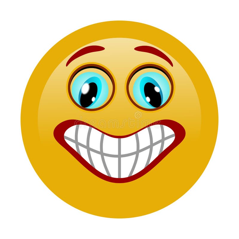 Emoticon Med Stort Toothy Leende Stock Illustrationer - Illustration av ...