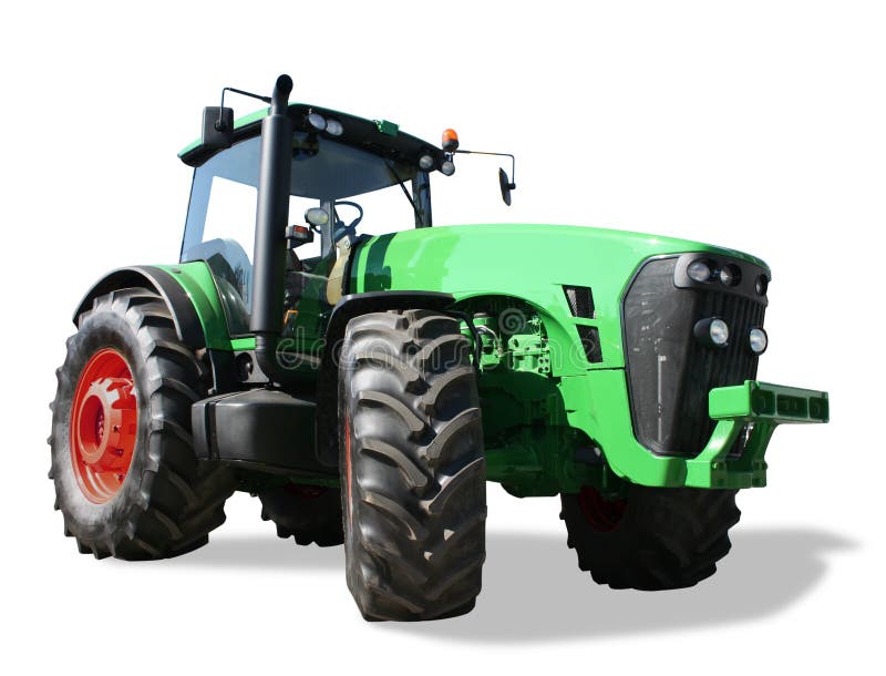 Stor traktor arkivfoto. Bild av behållare, naturligt, damm - 5482946