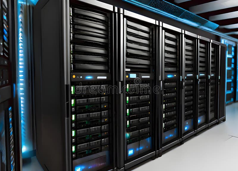Server Storage Room: Data Storage Facility Setup Stock Illustration ...