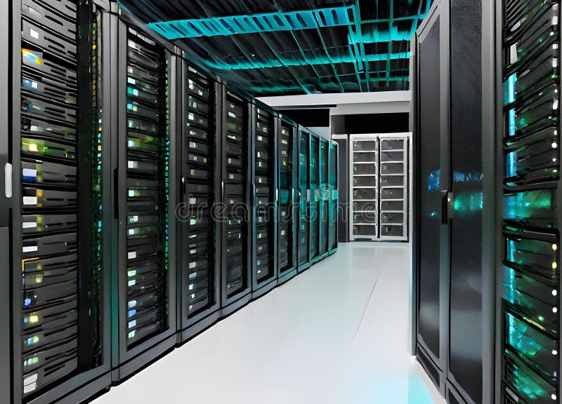 Server Storage Room: Data Storage Facility Setup Stock Illustration ...