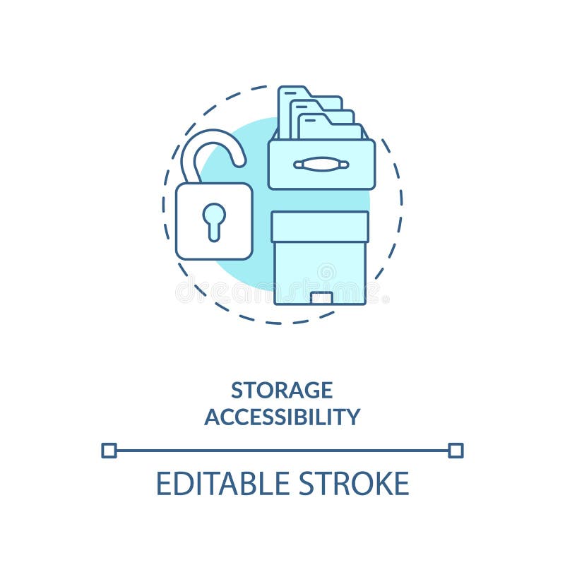 Storage Accessibility Concept Icon Stock Vector - Illustration of blue ...