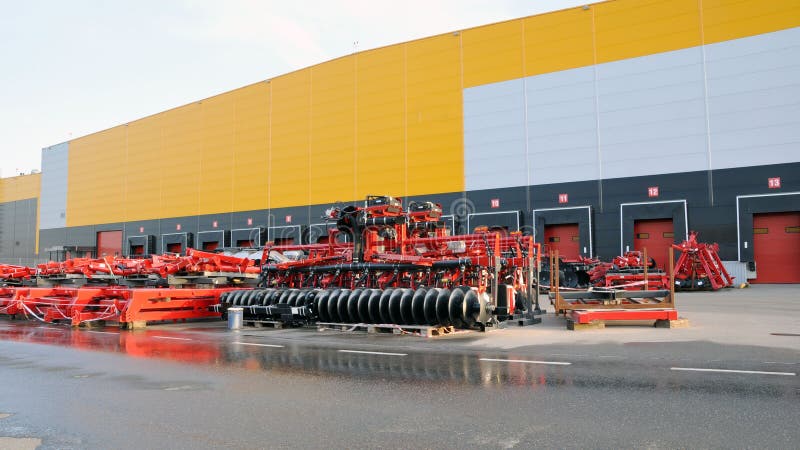 Storage of Agricultural Equipment in an Open Area of a Warehouse ...