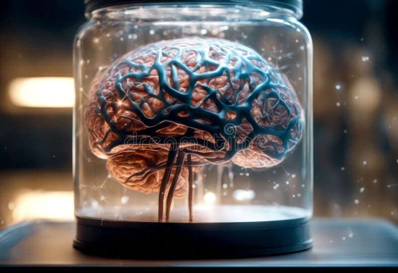 Storage Ai Concept Neurons Glass Brain Image Rmetic Algorithm Jar ...