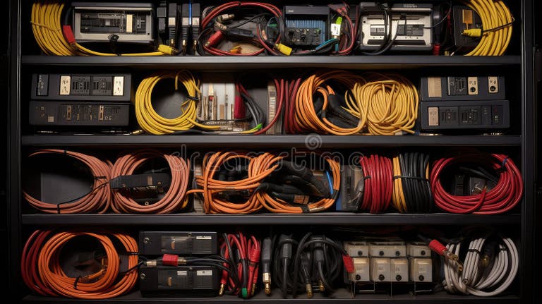 Storage amplifier cables stock illustration. Illustration of ...