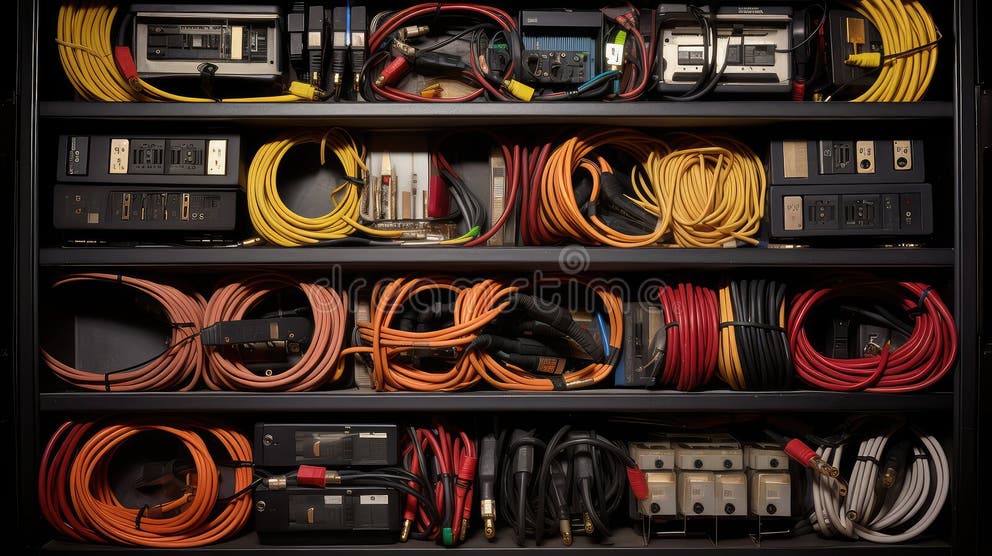 Storage amplifier cables stock illustration. Illustration of ...