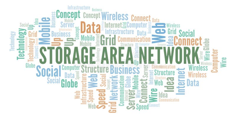 Storage Area Network Word Cloud. Stock Illustration - Illustration of ...
