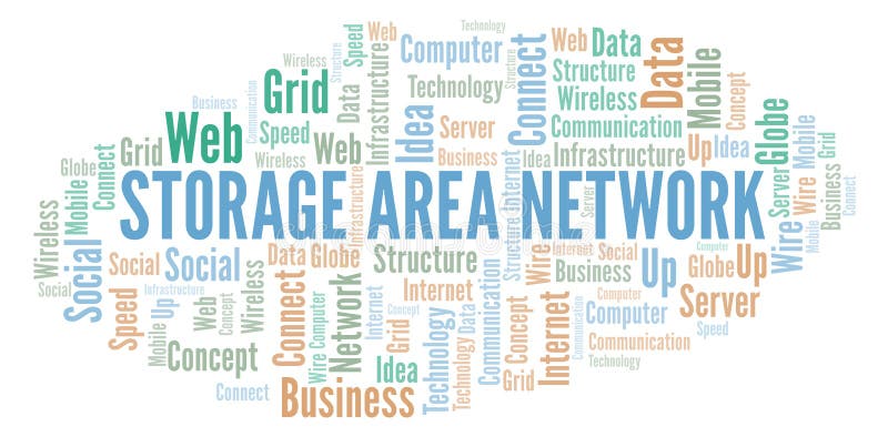 Storage Area Network Word Cloud. Stock Illustration - Illustration of ...