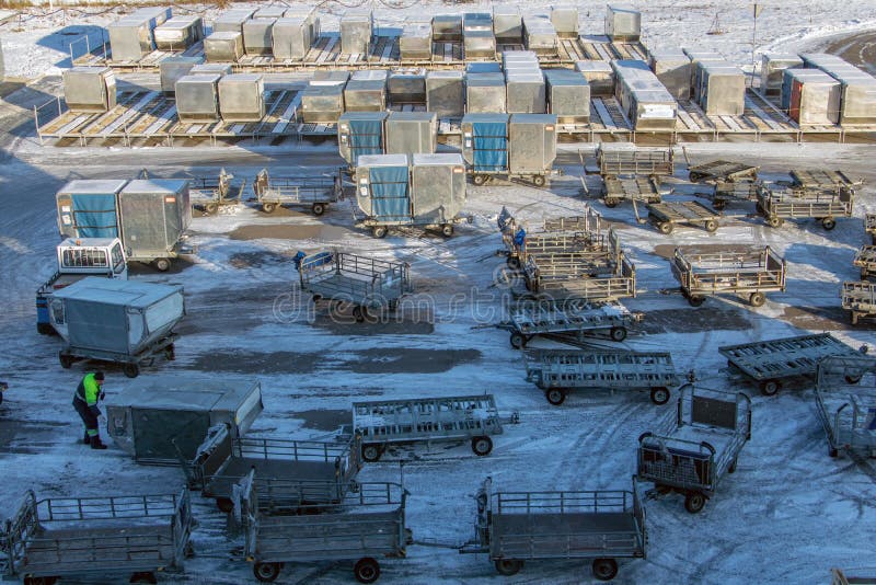 The Storage Area at the Winter Airport Editorial Stock Photo - Image of ...