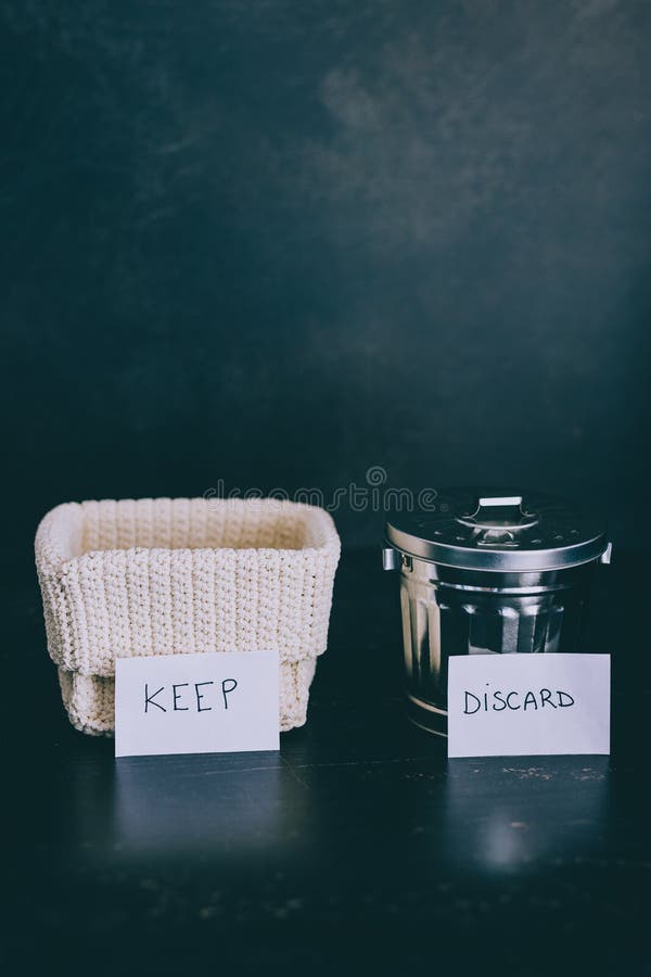 Storage Basket and Gargabe Bin To Select Which Items To Keep and Which ...