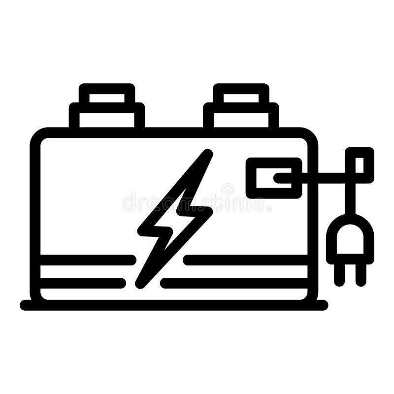Storage Battery Icon, Outline Style Stock Vector - Illustration of ...