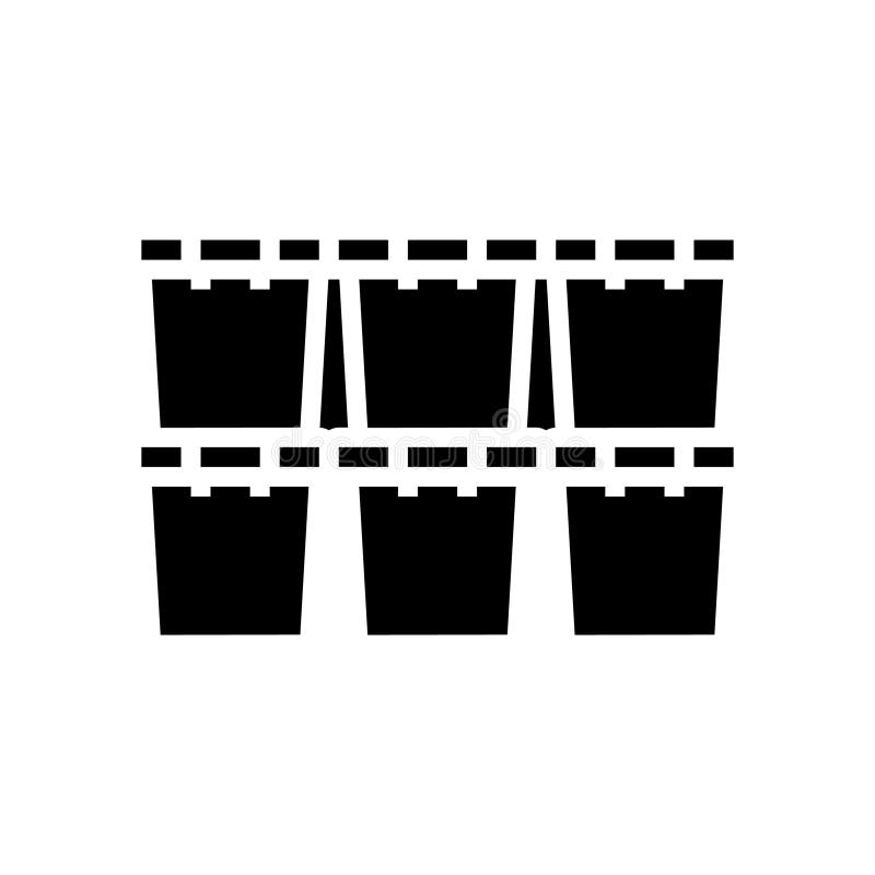 Storage Bins Garage Tool Glyph Icon Vector Illustration Stock Vector ...