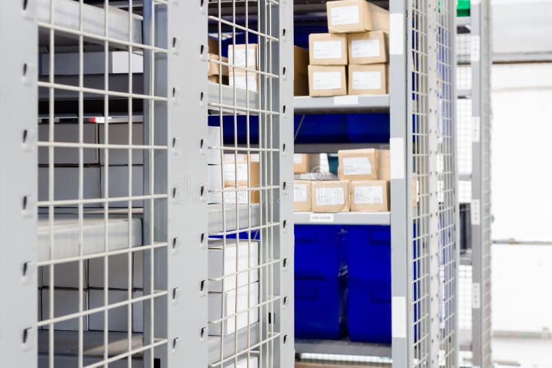Warehouse Storage Bins and Racks Stock Photo - Image of commercial ...