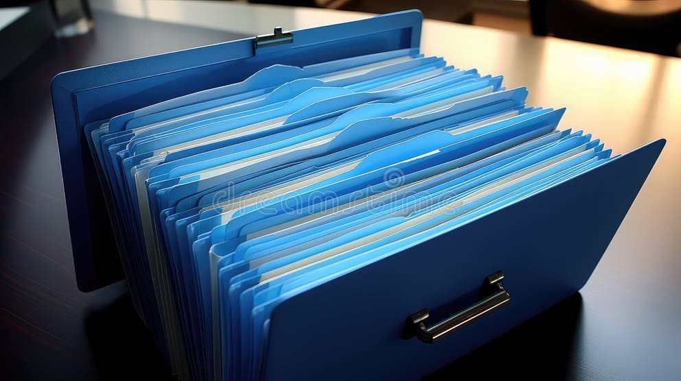 Storage blue file folder stock illustration. Illustration of filing ...