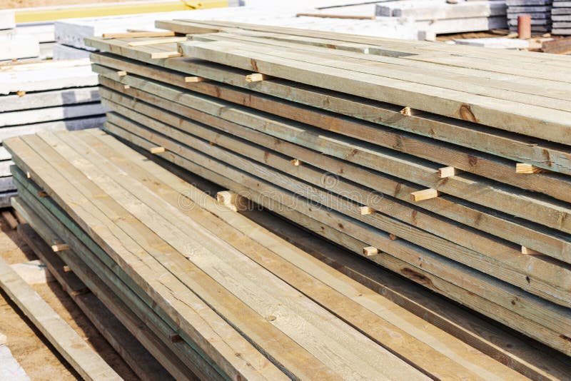 Storage of Boards and Building Materials at the Construction Site ...