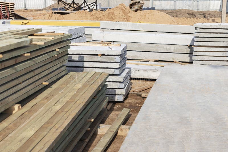 Storage of Boards and Building Materials at the Construction Site ...