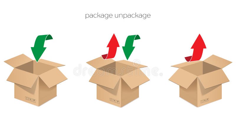 Storage boxes open stock vector. Illustration of package - 88447508