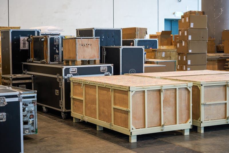 Storage Boxes for Stage Loading and Unloading Equipment Stock Photo ...