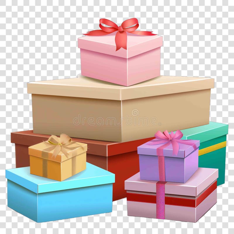 Storage Boxes Transparent Background Realistic Element Stock ...