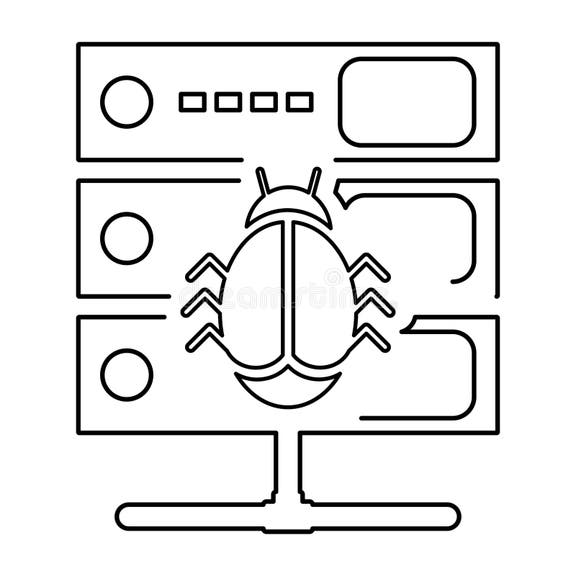 Storage Bug Icon in Outline Style Stock Vector - Illustration of design ...