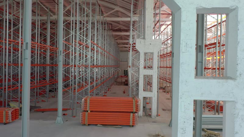 Storage Building Construction Site, Steel Support Pillars, Structures ...