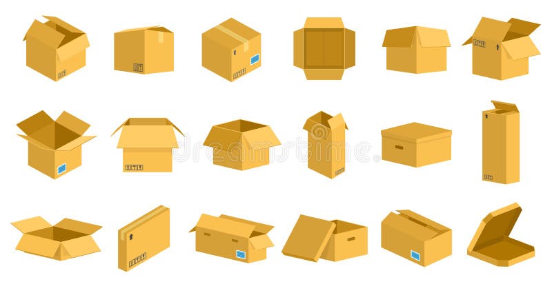 Storage Cardboard Boxes. Packaging Delivery Cardboard Box, Brown Postal ...