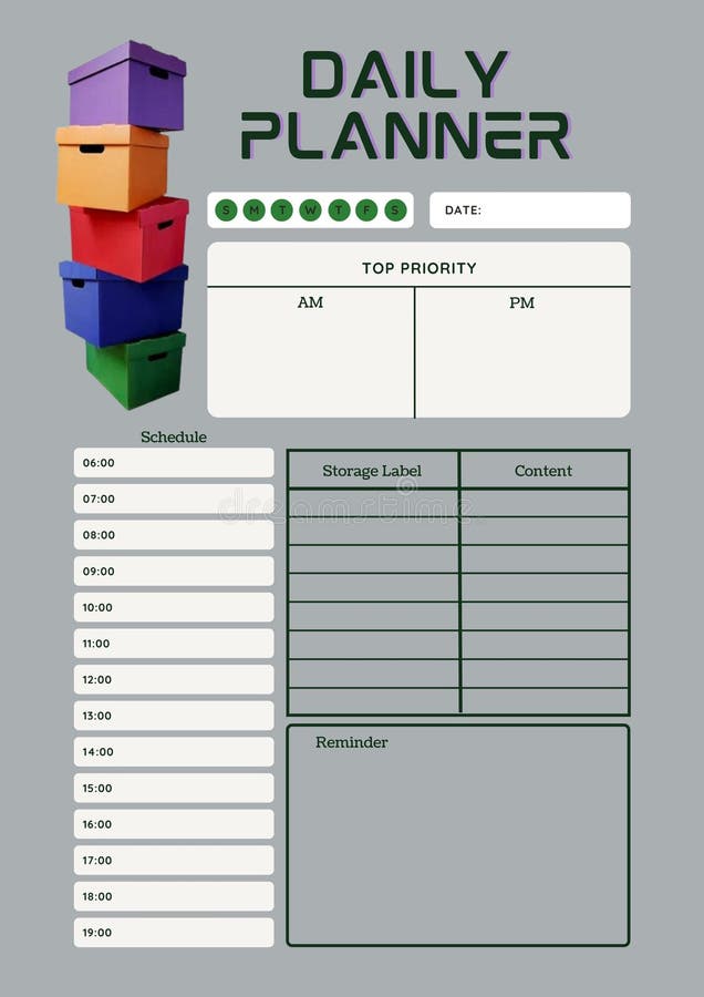 Storage Case Planner Digital Planning Insert Sheet Printable Page ...