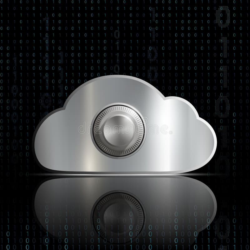 Storage Cloud with a Safe Lock Stock Vector - Illustration of ...
