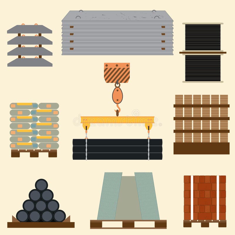 Storage of Construction Material Stock Vector - Illustration of ...